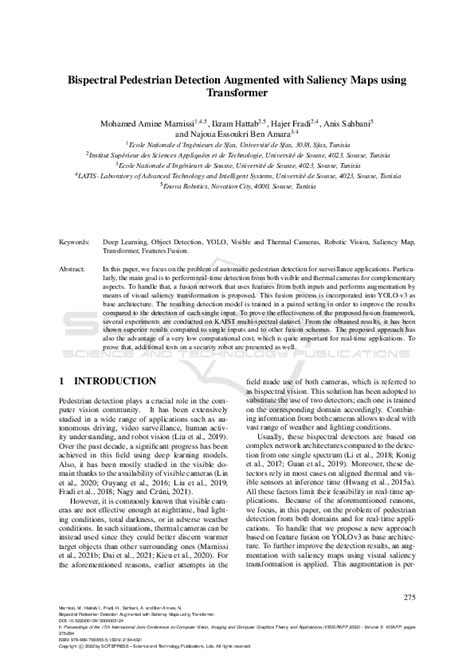 Pdf Bispectral Pedestrian Detection Augmented With Saliency Maps Using Transformer