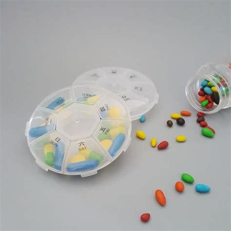 Pilulier Pilulier médical 7 jours Mini boîte ronde Portable de voyage