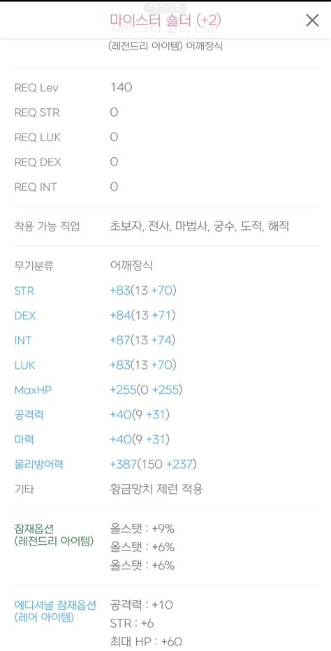 메이플스토리 인벤 요즘 제논용 마이스터숄더 팔림 메이플스토리 인벤 자유게시판 구