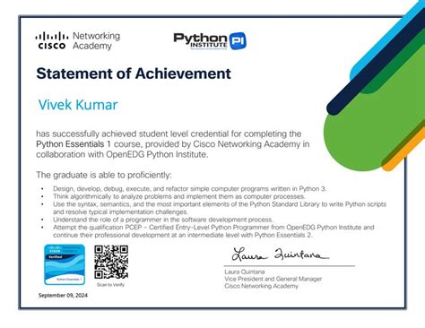 Vivek Kumar On Linkedin Python Certification Python