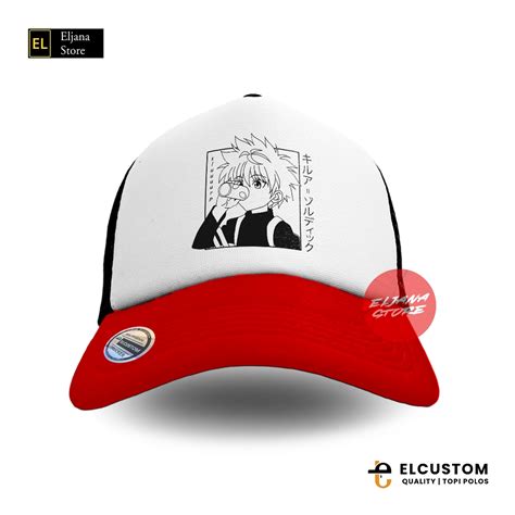 Killua Hunter X Hunter Anime Hat Demon Slayer Distro Net Hat Premium Hat Screen Printing Hat