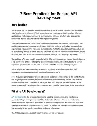 7 Best Practices For Secure API Development Pdf