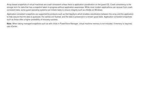 Crash Consistent And Application Consistent Snapshots Dell Powerstore Vmware Vsphere Best