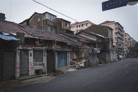 Poor Neighborhood Of Huang Pu District In Shanghai China Editorial
