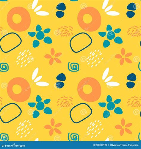 Hand Drawn Brush Pattern Background With Abstract Shape Stock Vector