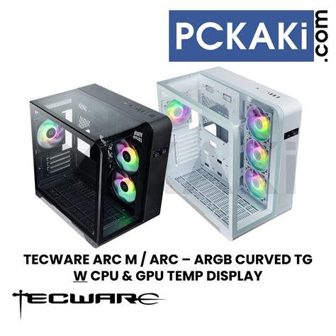 Tecware Arc Arc M Argb Curved Tg Atx Matx Case With Cpu And Gpu Temperature Display Shopee