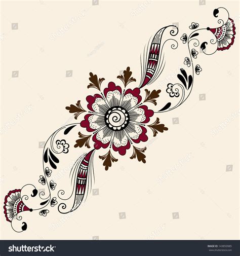 Elementos florales abstractos vectoriales al estilo vector de stock libre de regalías