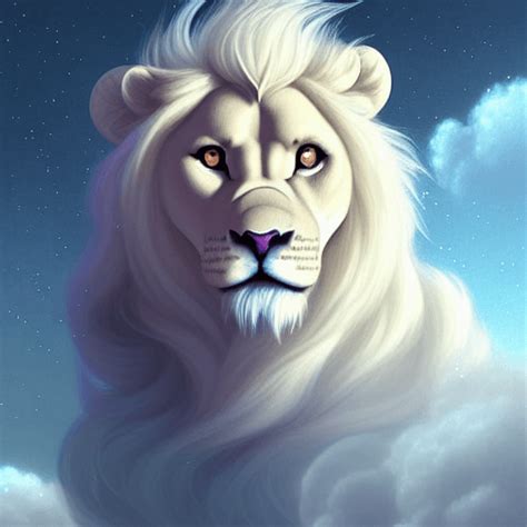 Aesthetic Portrait Commission Of An Albino Male Furry Anthro Lion