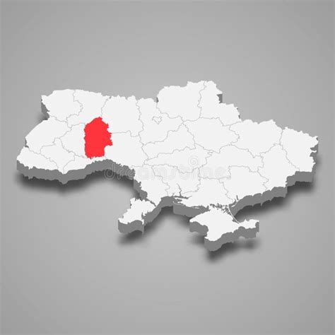 Khmelnytskyi Oblast Region Location Within Ukraine 3d Map Stock Vector