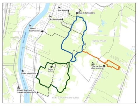 Réseau De Ski De Fond Ste Victoire De Sorel Et Sorel Tracy Map By Centre De La Nature Du Mont