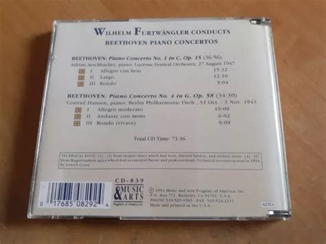 WILHELM FURTWANGLER CONDUCTS Beethoven Piano Concertos Lucerne Berlin
