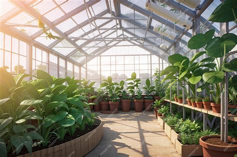 Premium Photo Three Dimensional Render Of Plants Growing In Greenhouse
