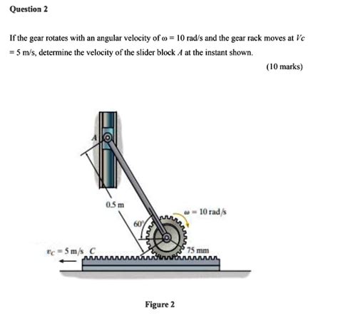Solved Question 2 If The Gear Rotates With An Angular Velocity Of