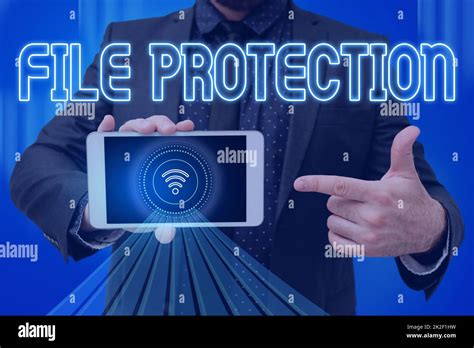 Hand Writing Sign File Protection Conceptual Photo Preventing