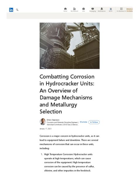Combatting Corrosion In Hydrocracker Units Pdf Corrosion