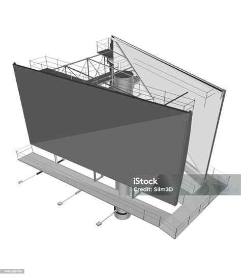 다각형 큰 광고판 당신의 광고 및 디자인을 위한 모형 당신의 광고 및 디자인을 위한 모형 옥외 광고 게시판 다각형 광고를 표시하기 위한 빈 광고판입니다 3d 간판에 대한