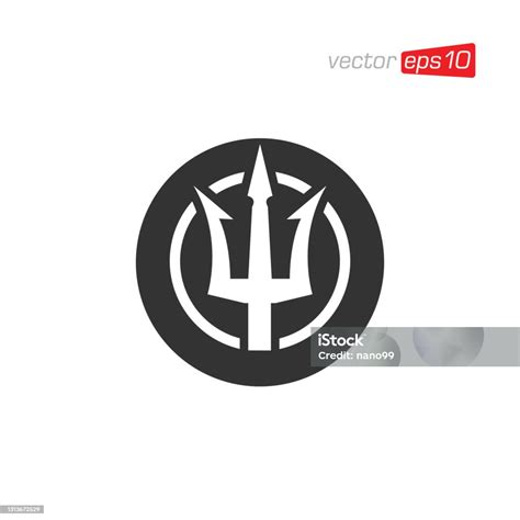 트라이던트 아이콘 로고 디자인 벡터 삼지창 창에 대한 스톡 벡터 아트 및 기타 이미지 삼지창 창 로고 갈고리 발톱 Istock
