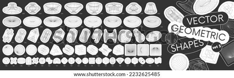 Set Stickers Different Linear Form Collection Stock Vector Royalty