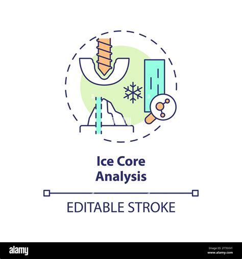 2d Thin Linear Icon Ice Core Analysis Concept Stock Vector Image And Art