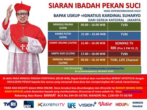 Jadwal Misa Kamis Putih 2021 Jadwal Misa Gereja Katolik Katedral