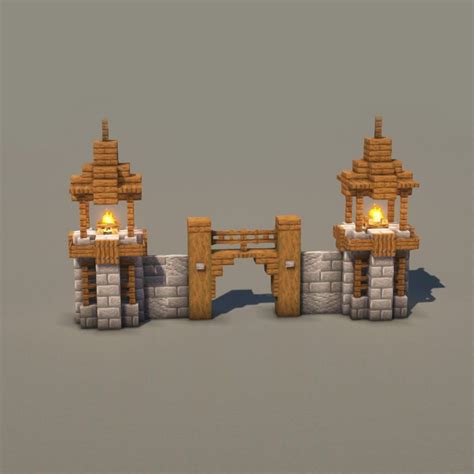Kakithos Medieval Wall And Gate Build It Creazioni Minecraft Idee Minecraft Minecraft