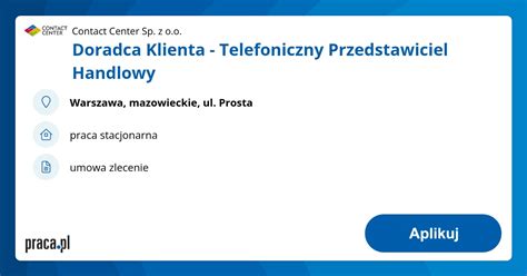 Archiwalna Oferta Nr Doradca Klienta Telefoniczny Przedstawiciel Handlowy Warszawa