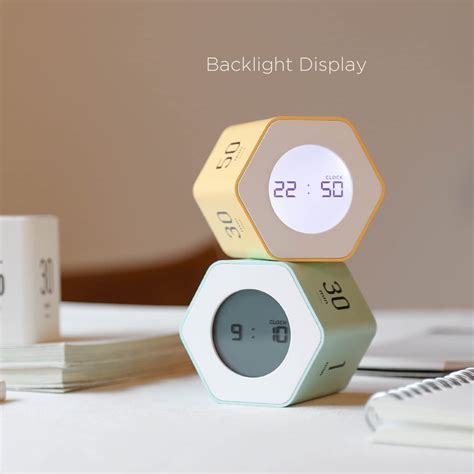 mua mooas multi hexagon clock timer white ver 2 digital clock timer