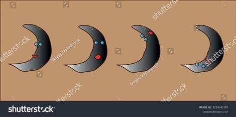 Four Funny Leeches Nice Beautiful Cute Stock Vector Royalty Free