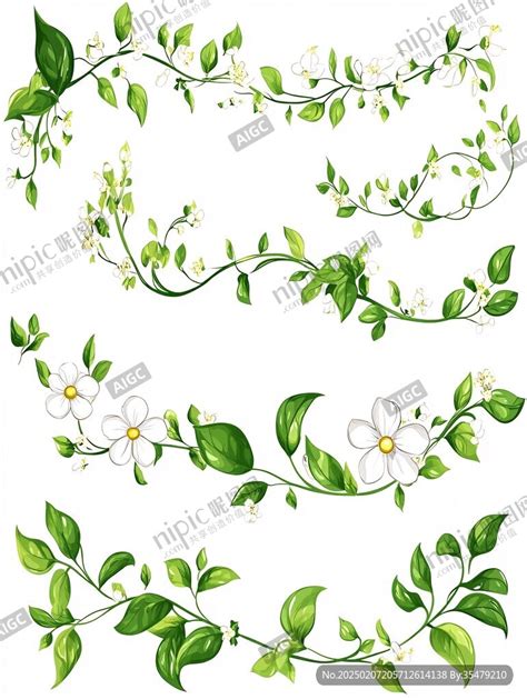 Ai创作图花藤边条 树叶花边边框底纹 枝叶边框素材 绿色枝条花艺设计 绿树叶边框树枝边框 藤蔓素材绿叶背景 白绿色花艺手绘 装饰花藤条 绿色边框花纹 绿树叶边框材质 边框底纹绿叶边框图案 春天