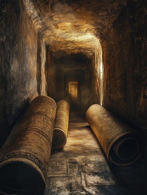 Ancient Scrolls Carefully Preserved In A Temperaturecontrolled Vault