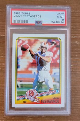 1988 Topps 352 Vinny Testaverde Rookie Psa 9 Tampa Bay Buccaneers D