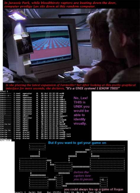 What A Real Unix System Is Jurassic Park Know Your Meme