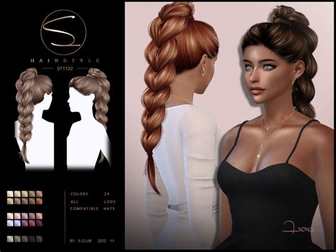Long Braid Hair Fiona071122 By S Club The Sims 4 Catalog