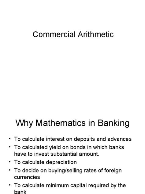 Commercial Arithmetic Pdf Compound Interest Interest