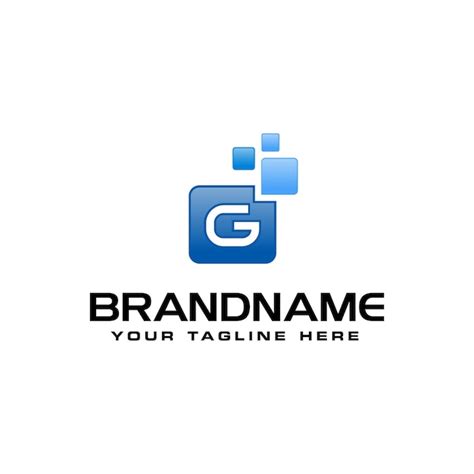 Premium Vector Letter G Digital Pixel Square Symbol Vector Design