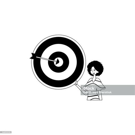 딸은 편집에서 화살로 삼키기를 들고있다 기술 개념 숯과 흰색 아날로그 플릿 트렌디한 스타일 벡터 일러스트레이션 개념에 대한 스톡 벡터 아트 및 기타 이미지 Istock