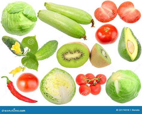 свежие фрукты установили овощи Стоковое Фото изображение насчитывающей плодоовощ природа