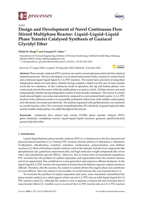 pdf design and development of novel continuous flow stirred
