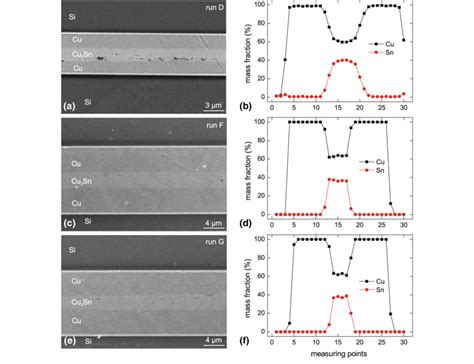Sem Micrographs A C E And Corresponding Edx Line Scan Measurements Download Scientific