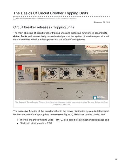 Basics Of Circuit Breaker Tripping Circuit Pdf Relay Manufactured