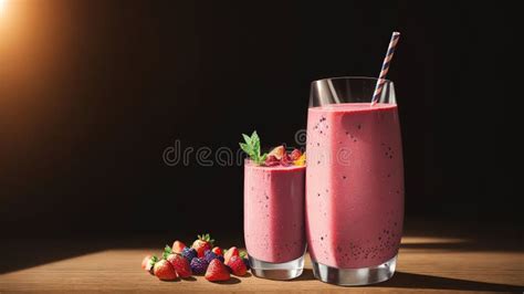 Nutritious Fruit And Veggie Smoothies Generative Ai Stock Illustration