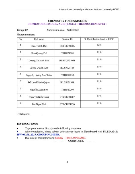 HW 04 S1 2223 Group 7 Chem Eng Homework CHEMISTRY FOR ENGINEERS