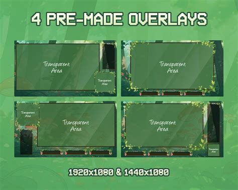 Animated Cozy Twitch Overlay Stream Package Mushroom Forest Cottagecore