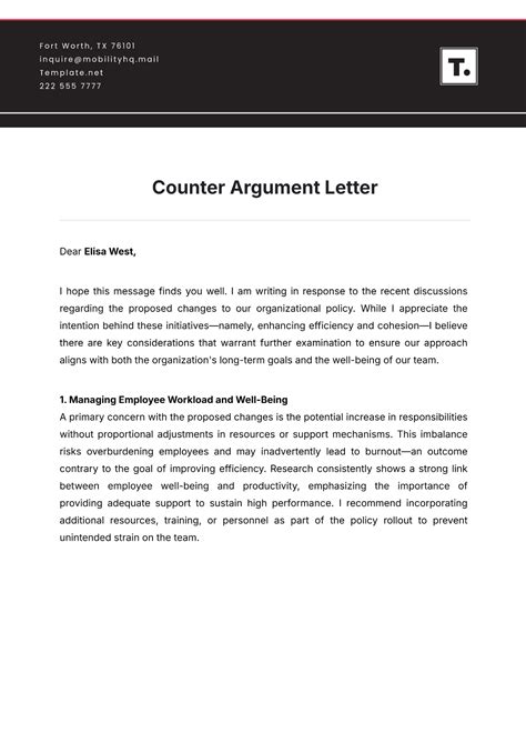 Free Rebuttal Letter Templates Editable And Printable
