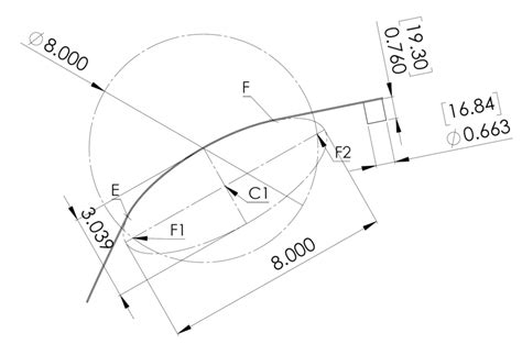 2d Drawing Of Ellipse Detail And Dimensions In Inches And [millimeters