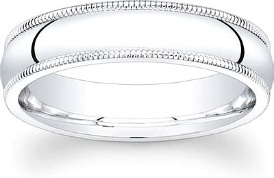 High Polished Milgrain Mens Wedding Band 5mm Uni Dcm5