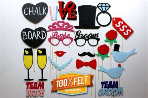 Photobooth Props 21 Piece Wedding Photo Booth Prop Set Wedding