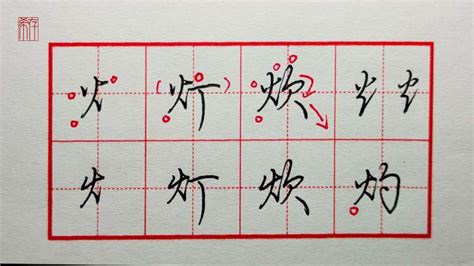 硬笔行楷书写技法分享火字旁的5种写法其中3种你可能都没见过 文化 艺术 好看视频