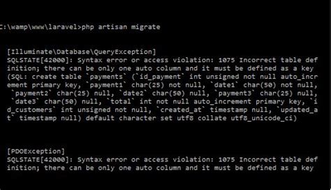 Sqlstate 42000 Syntax Error Or Access Violation Laravel Forum