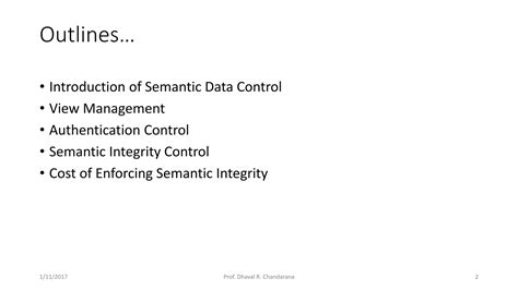 Distributed Dbms Unit 5 Semantic Data Control Pptx